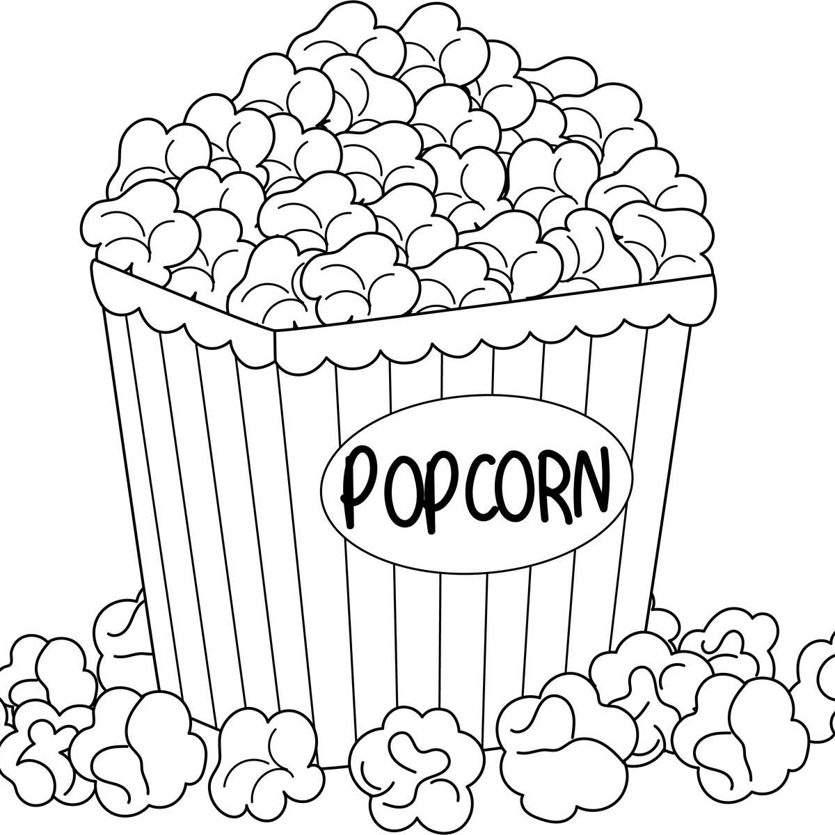 popcorn coloring pages print