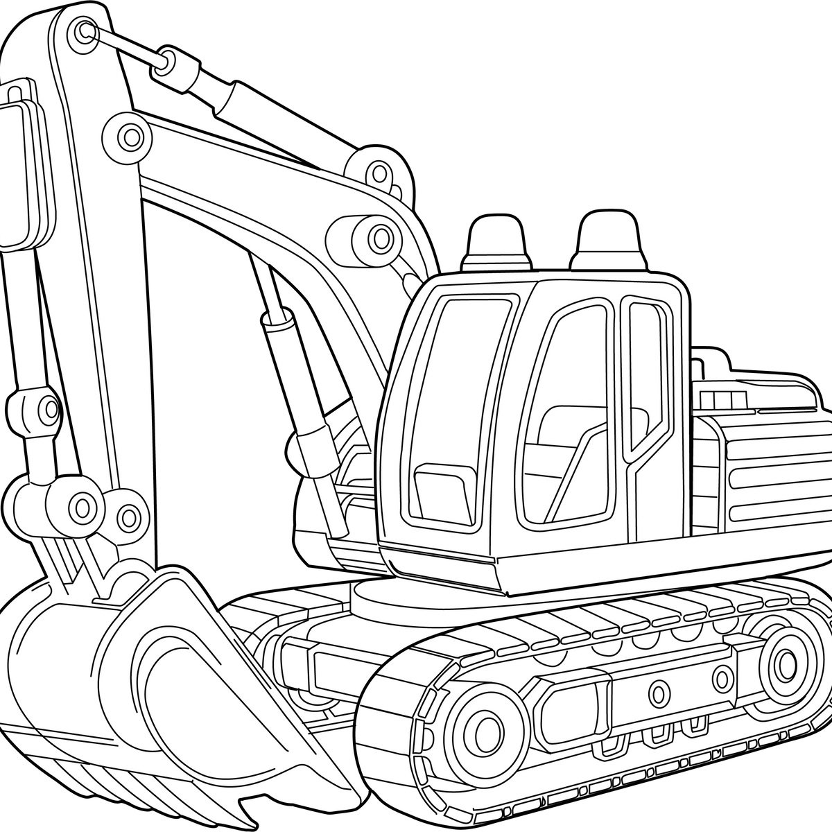 Excavator Coloring Page For Kids