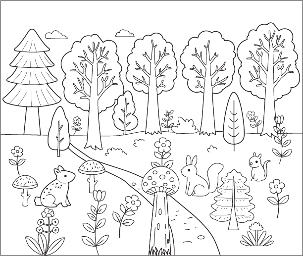 easy scenery coloring pages