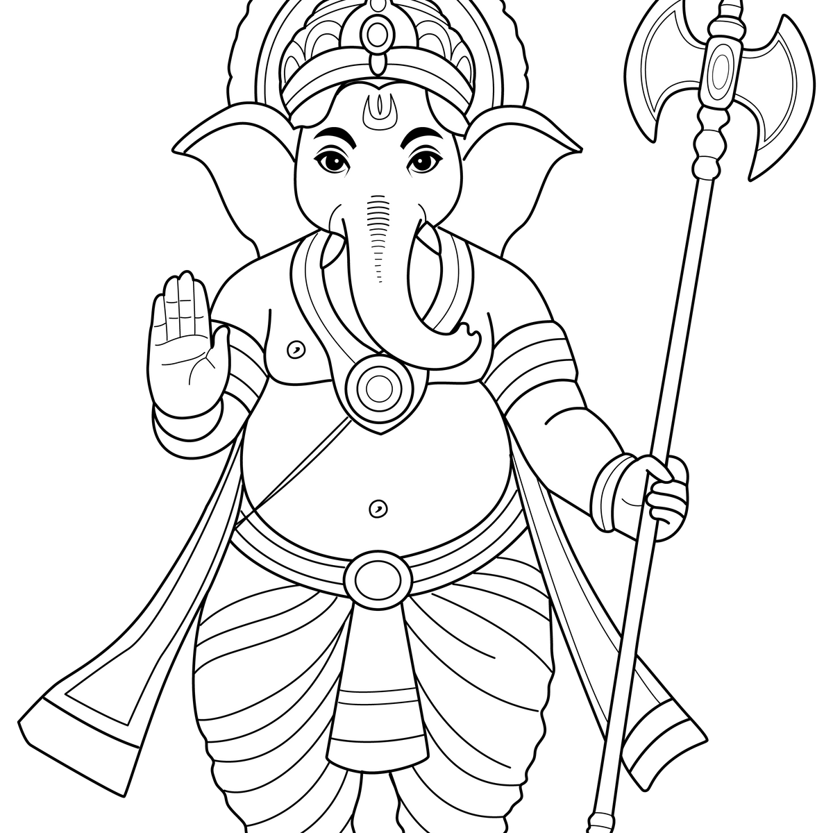 Lord Ganesha Coloring Page – Free Printable PDF for Kids