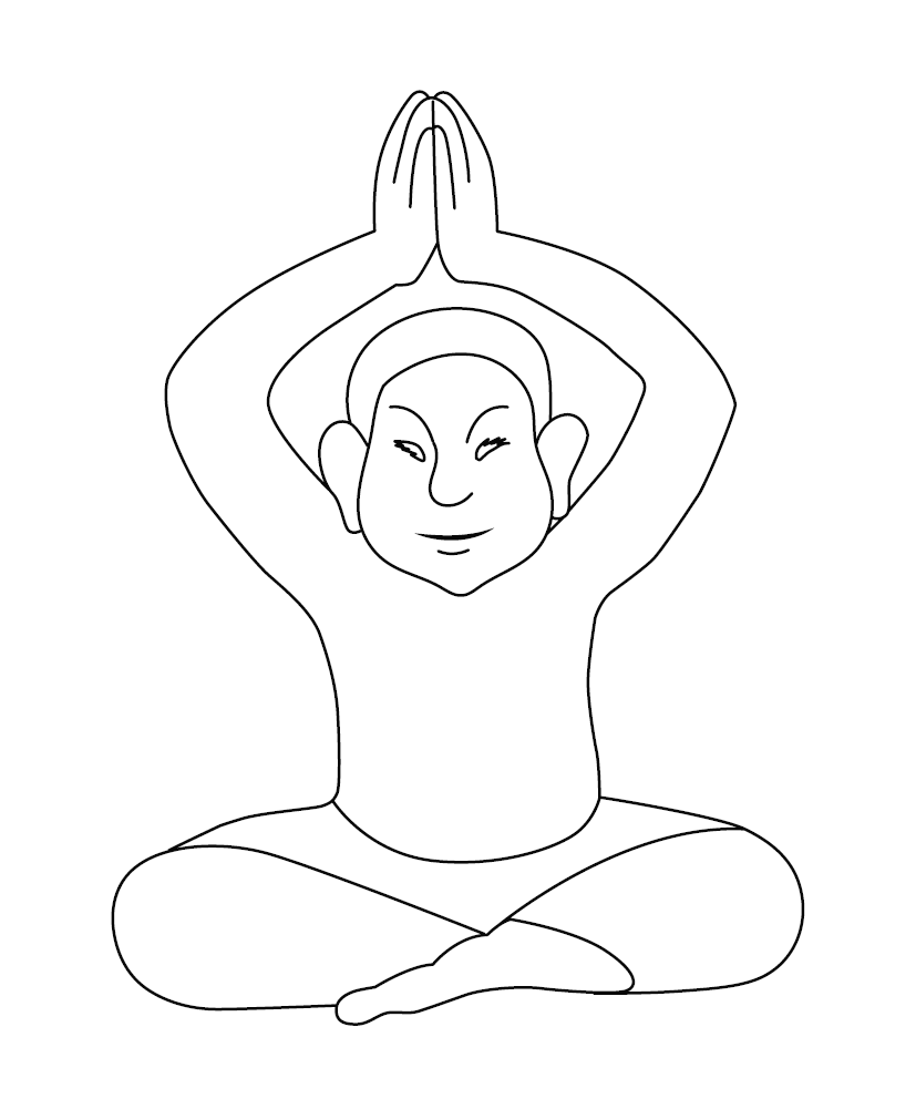 yoga colouring pictures