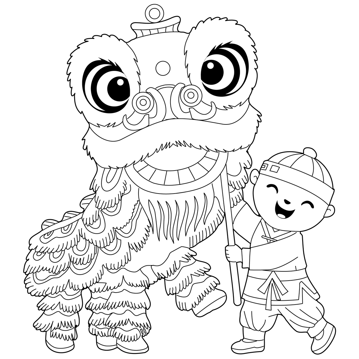 chinese new year dragon pictures to colour