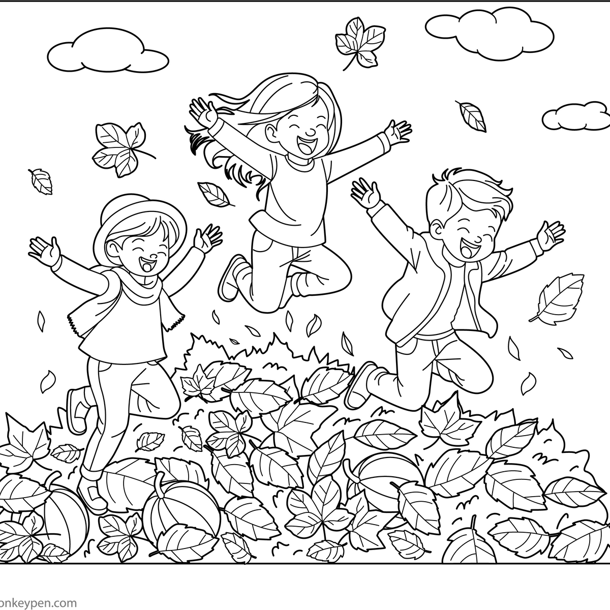 coloring picture leaves