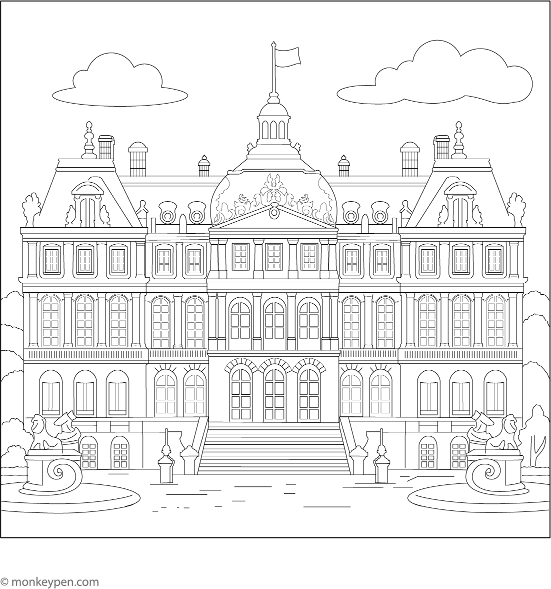 Versailles Palace Coloring Page