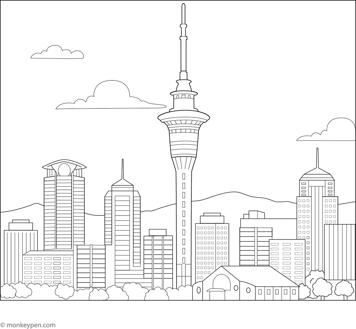 twin tower coloring pages
