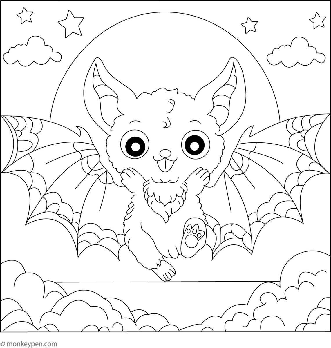 vampire bat coloring page printable