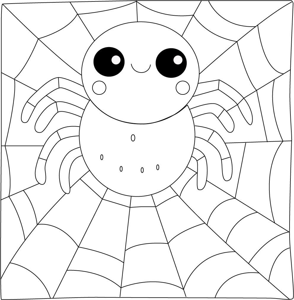 Spider Coloring Page – Free Printable PDF for Kids