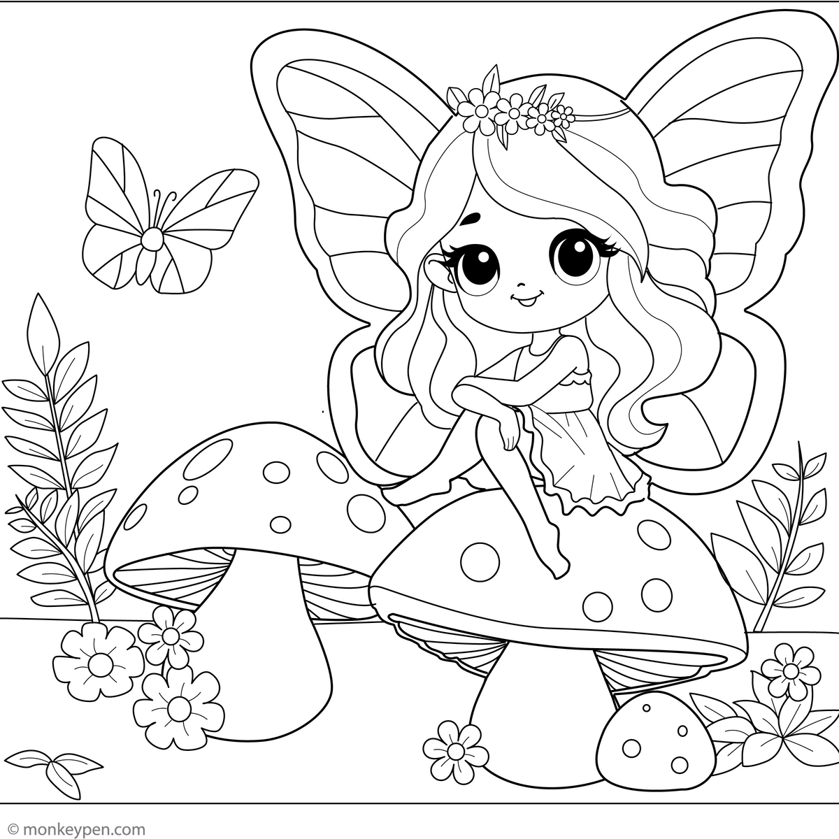 printable colouring butterfly