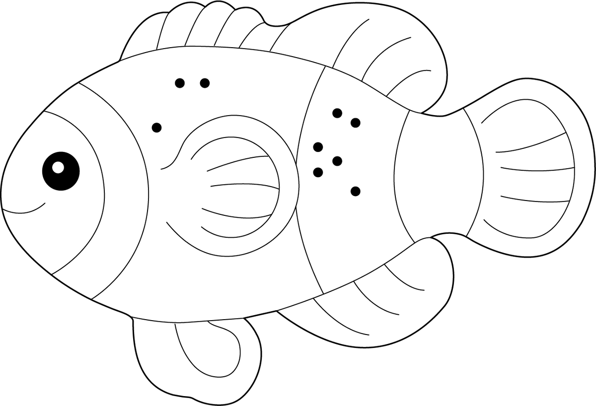 Fun Clown Fish Coloring Page – Free Printable PDF for Kids