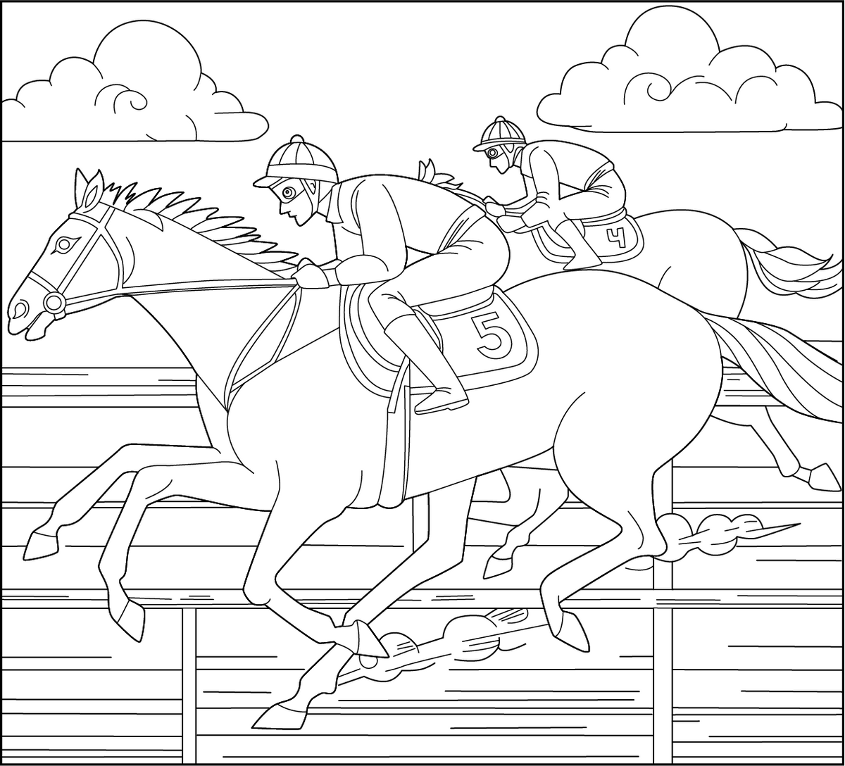 horse jockey coloring pages