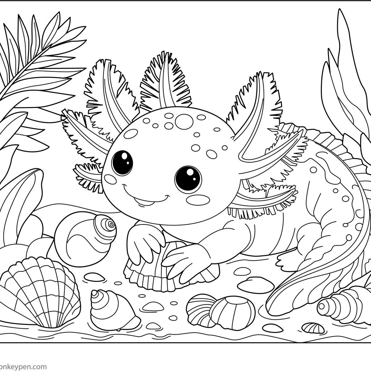 coloring pages seashells