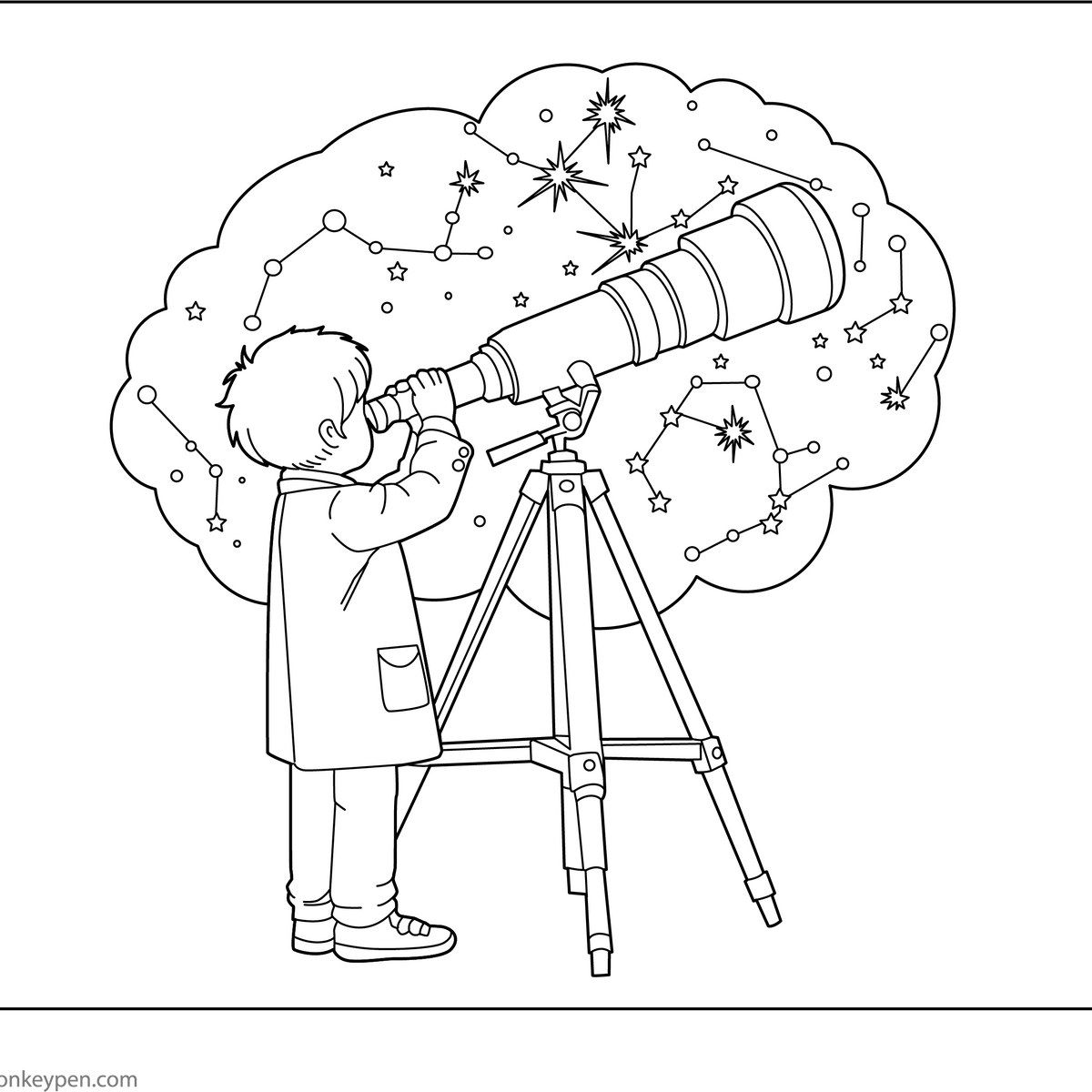 telescope coloring sheet