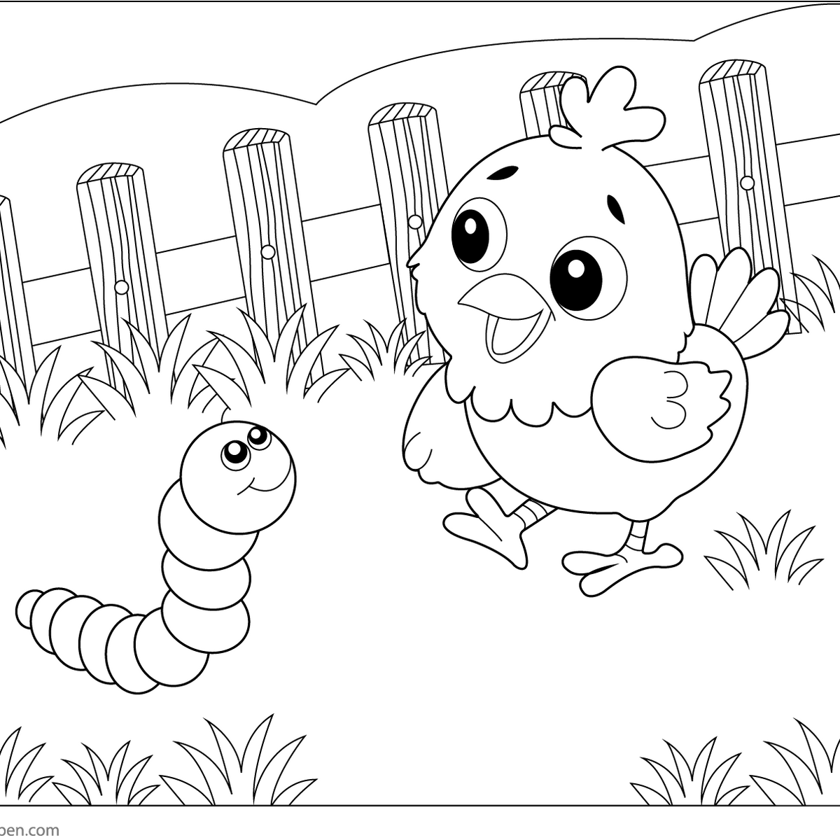 wiggle worm coloring page