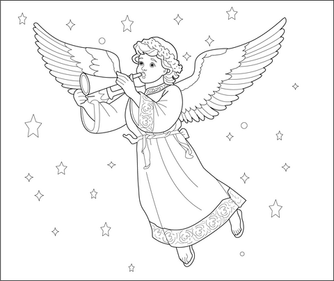 Christmas Angel - Free Coloring Page Printable