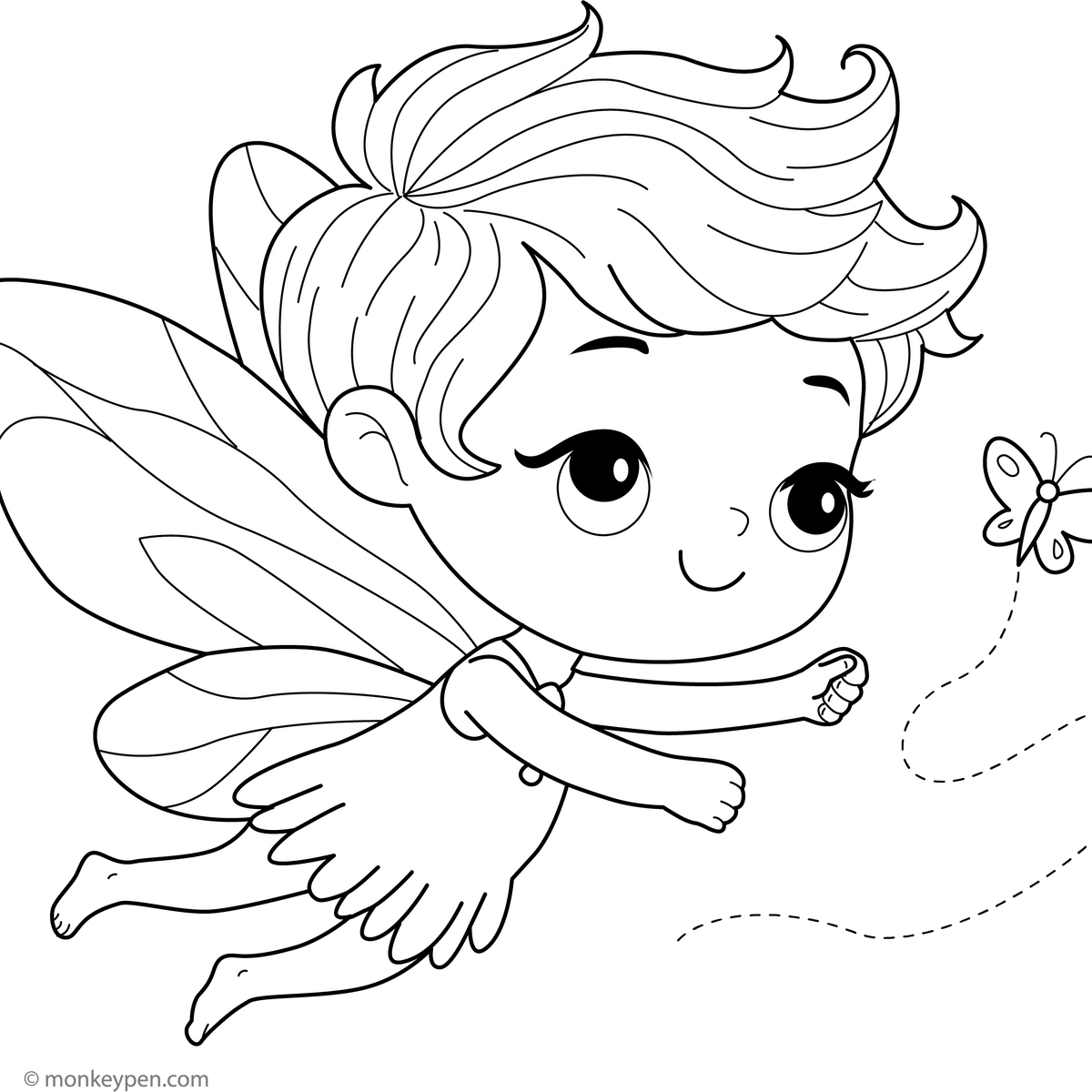 fairy cute coloring pages for girls