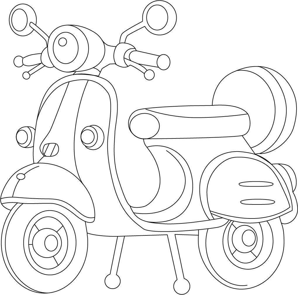 Printable Scooter Coloring Page