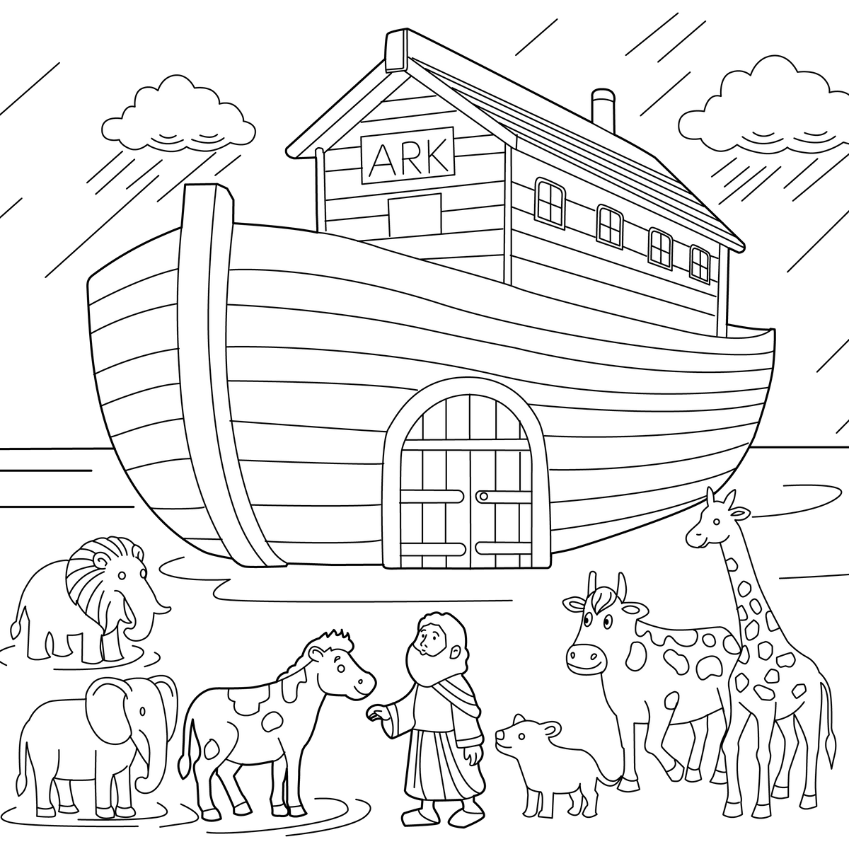 noah's ark colouring pages free printable