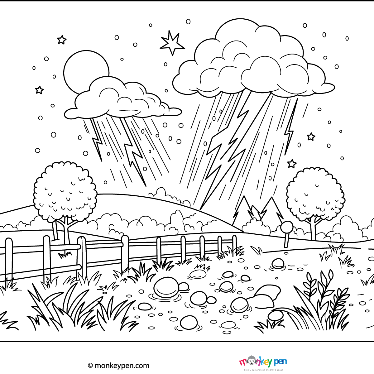 storm cloud coloring page