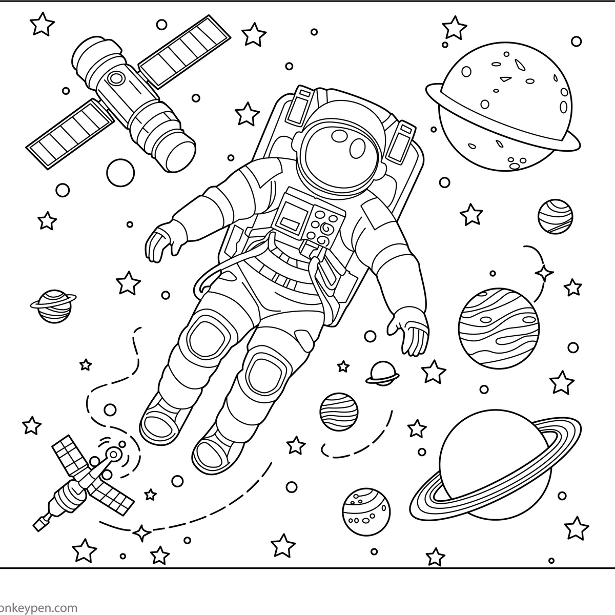 coloring sheets space