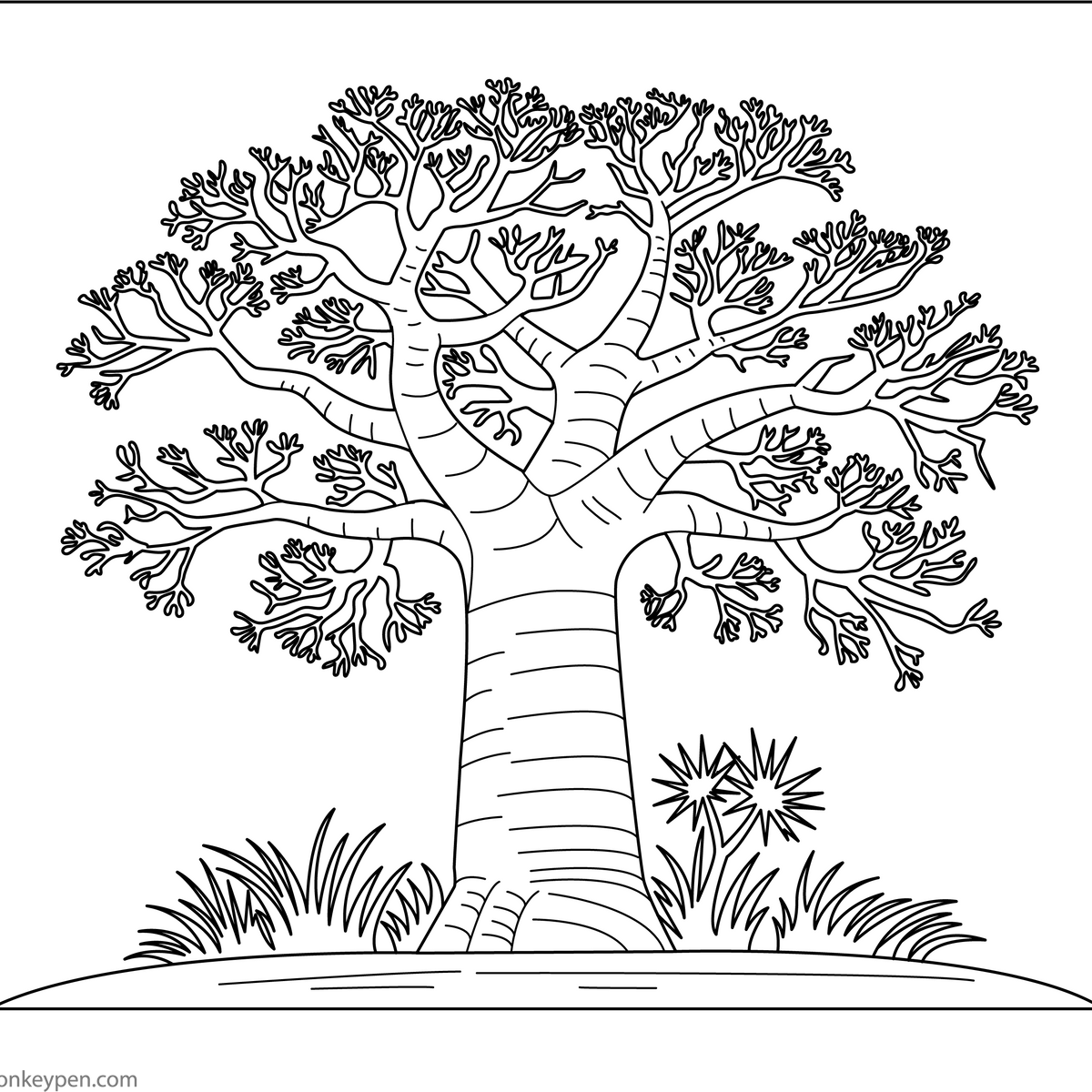 Baobab Tree Coloring Page – Fun and Creative Printable for Kids