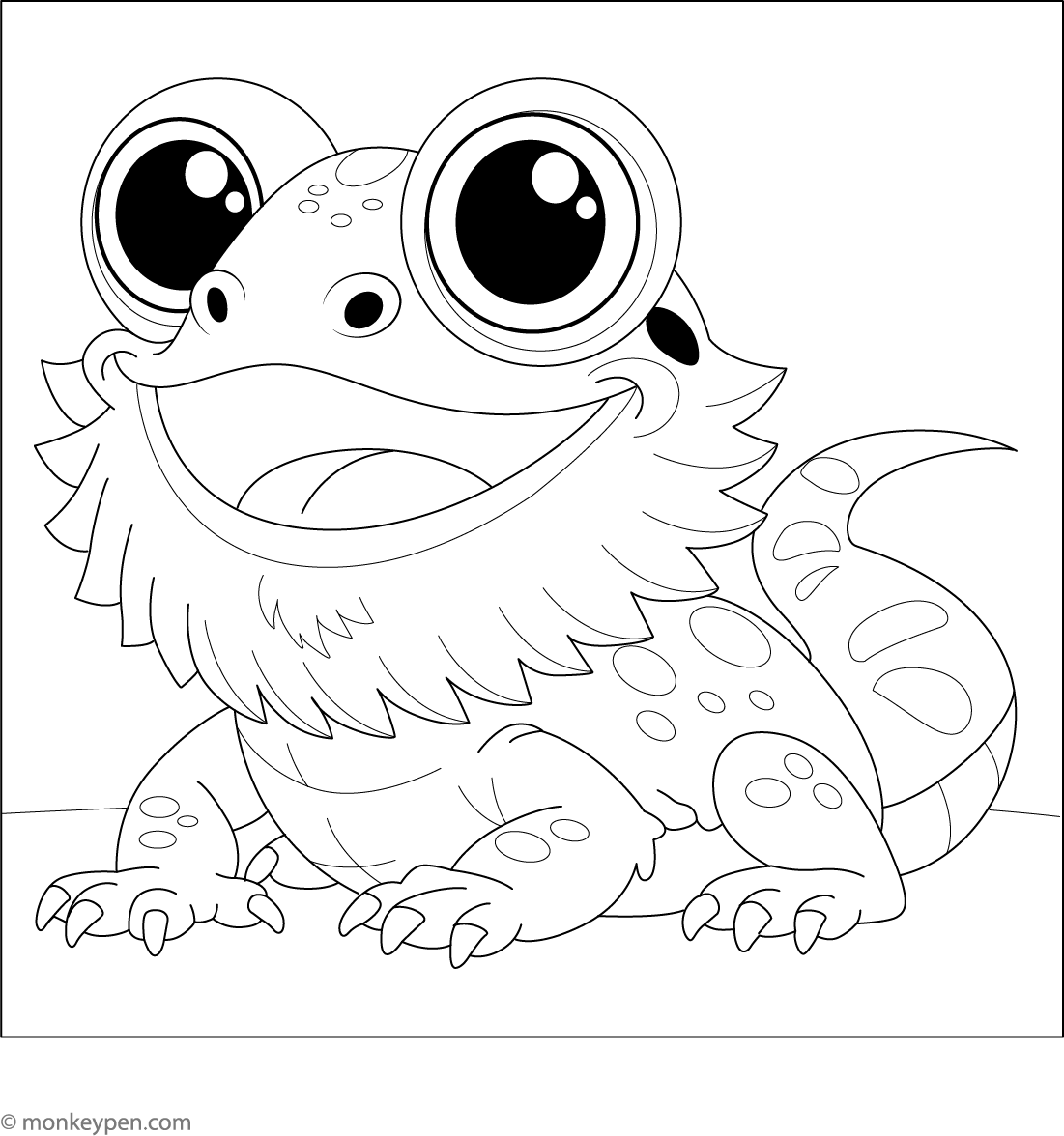 realistic bearded dragon coloring pages