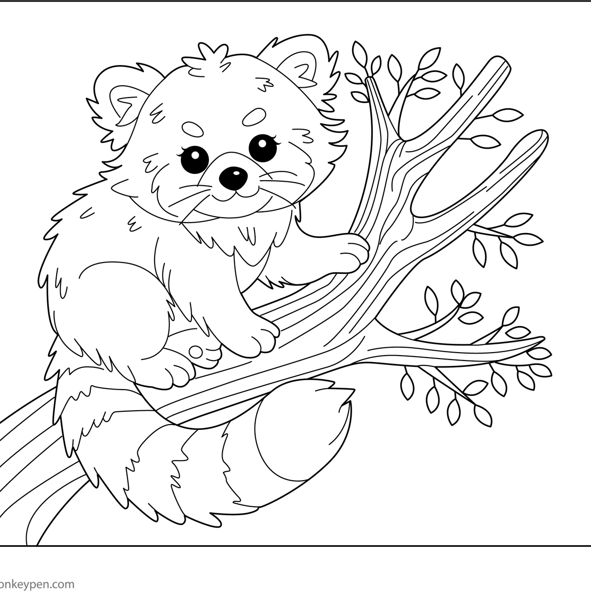 cute red panda coloring pages printable