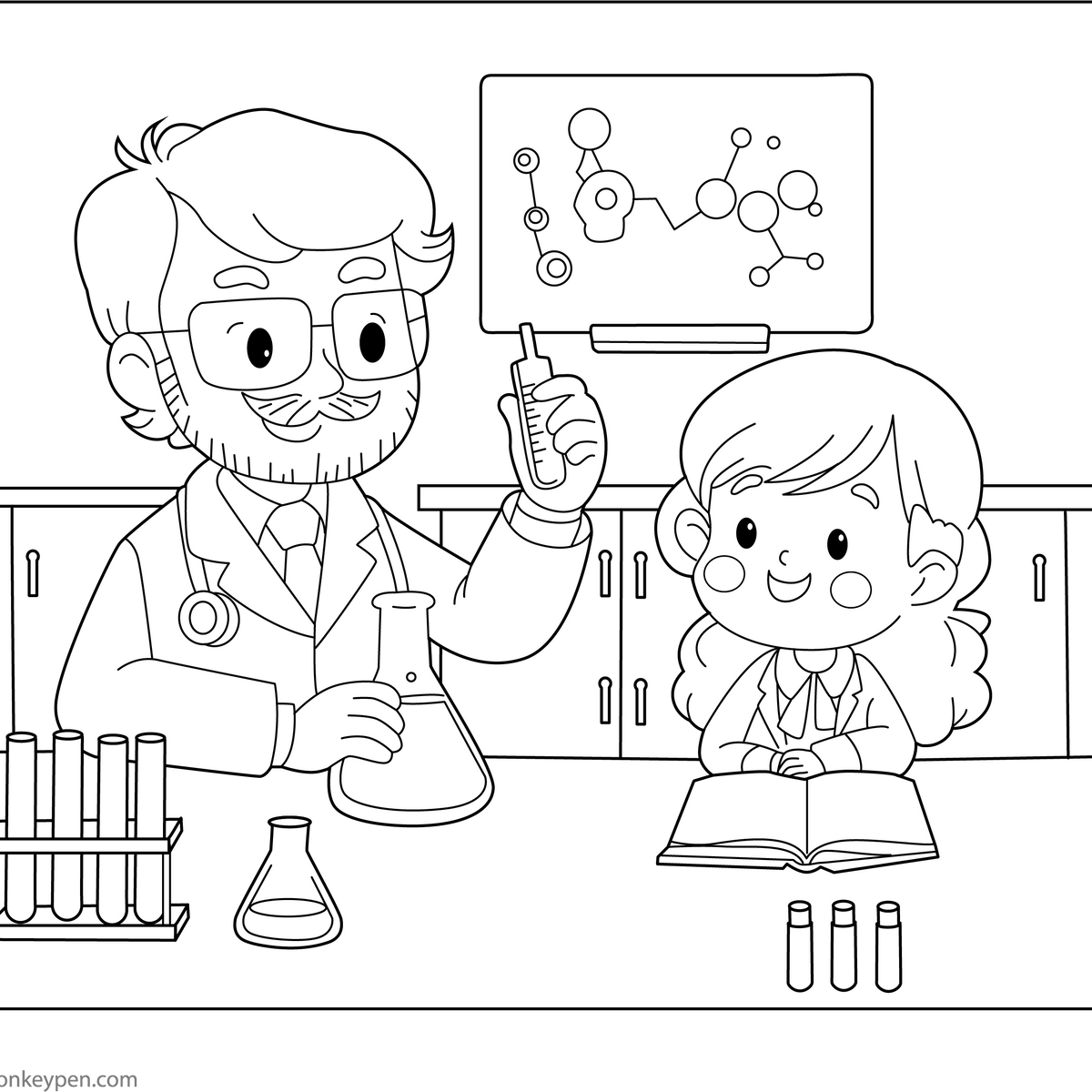 science lab coloring sheet