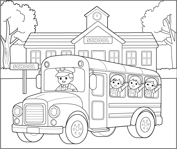 Printable School Bus Coloring Page