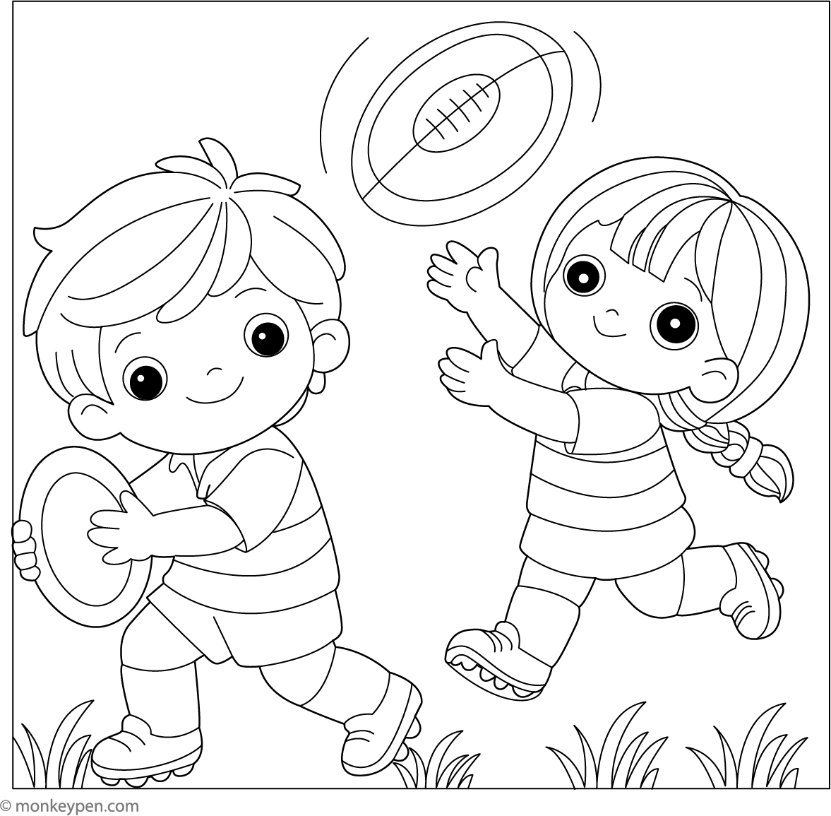 Rugby Coloring Page – Free Printable PDF for Kids