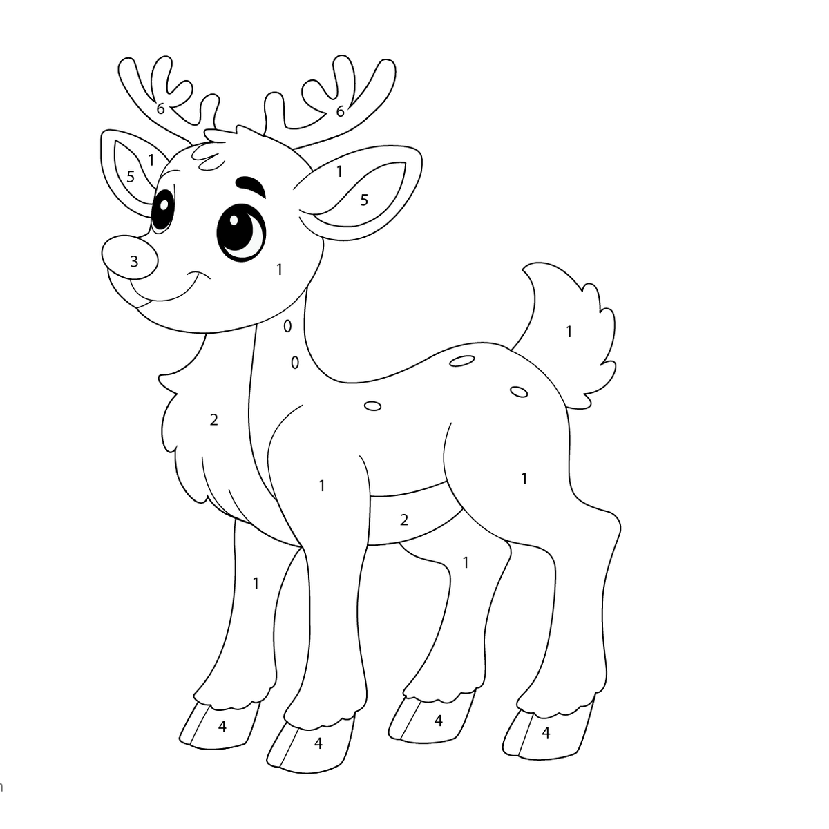 Reindeer Color by Number – Holiday Season Kids Activity Download