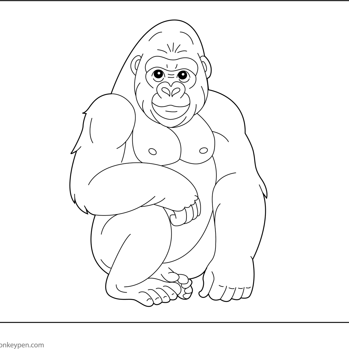 gorilla coloring pages easy