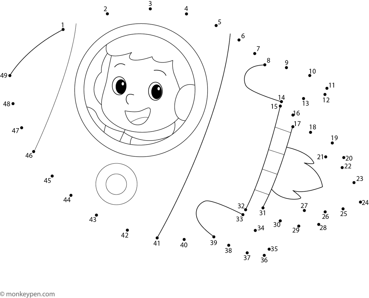 Rocket Ship | Dot-to-Dot Printable Worksheet