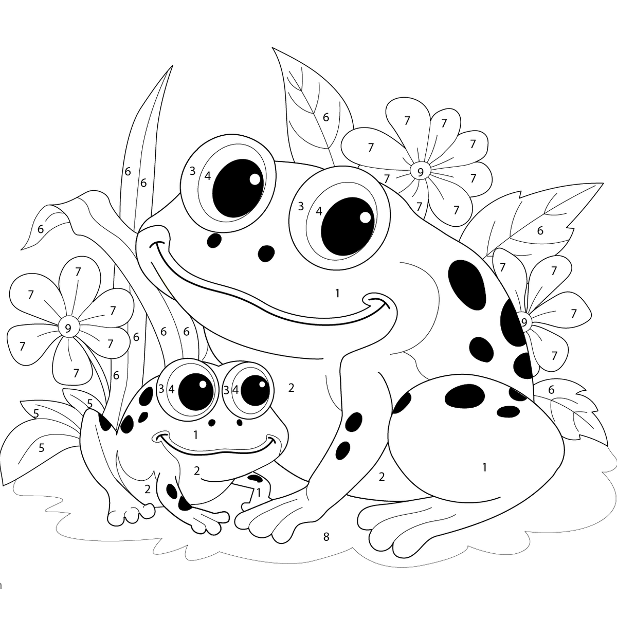 Free Frog Color by Number – Easy Preschool Printable