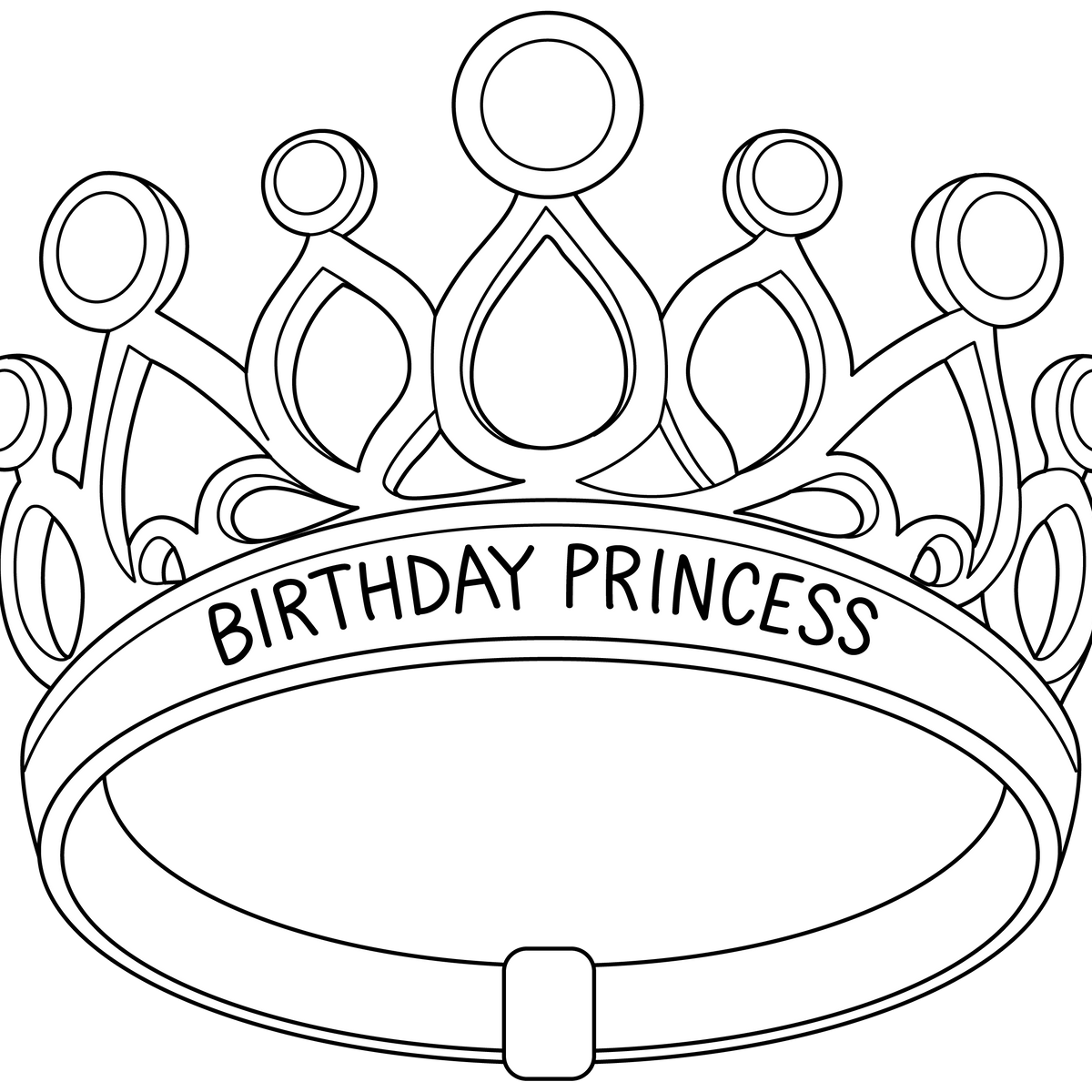 Birthday Crown And Tiara Coloring Picture