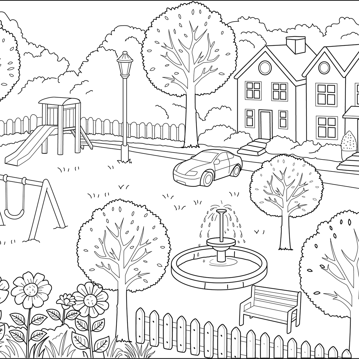 garden colouring pictures