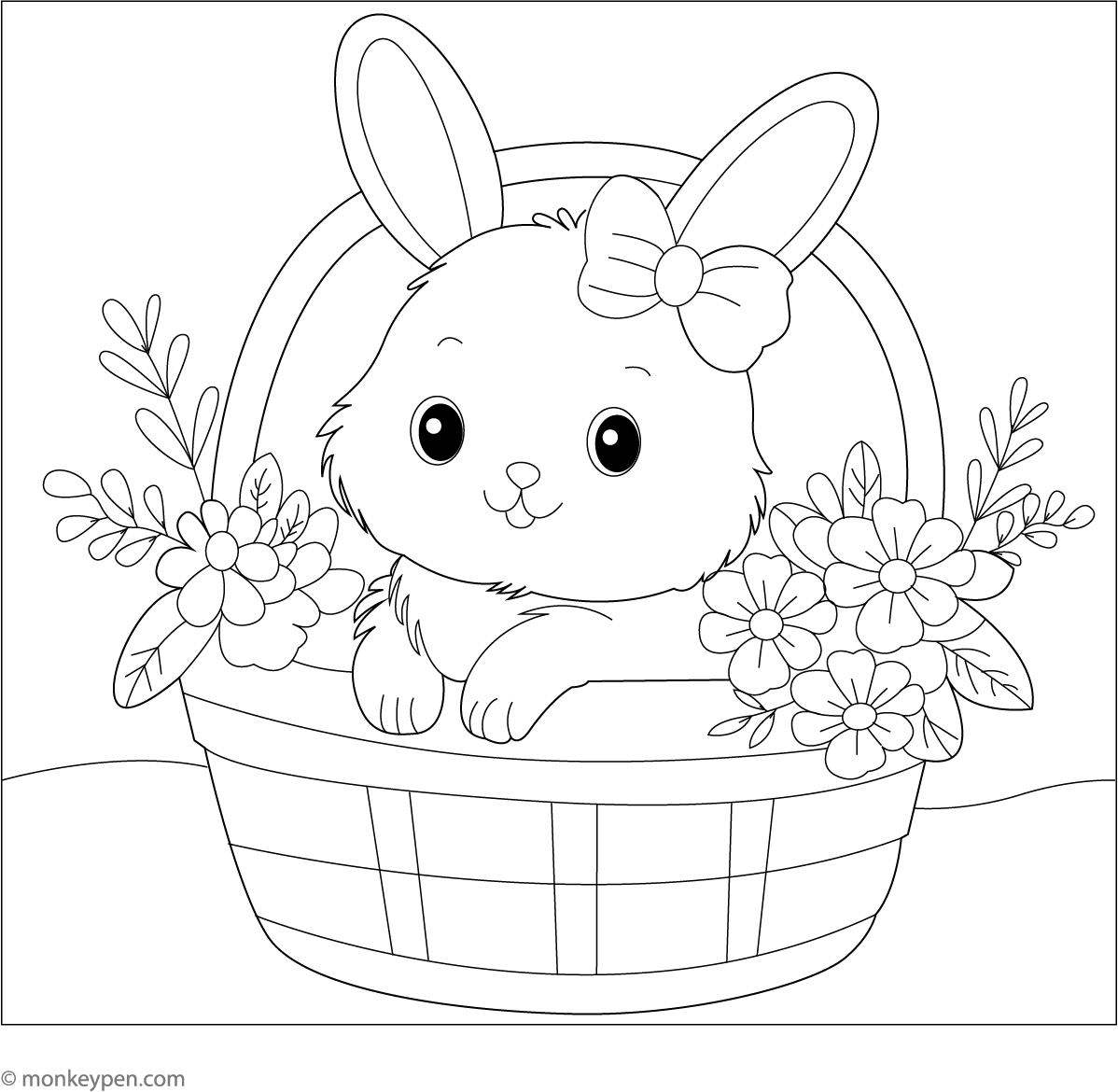 cute baby bunny coloring pages easy