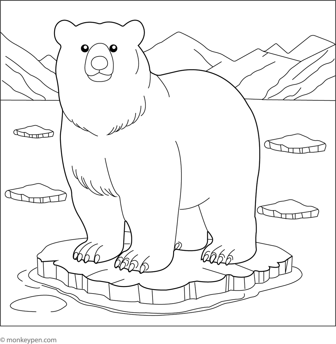 printable polar bear coloring pages