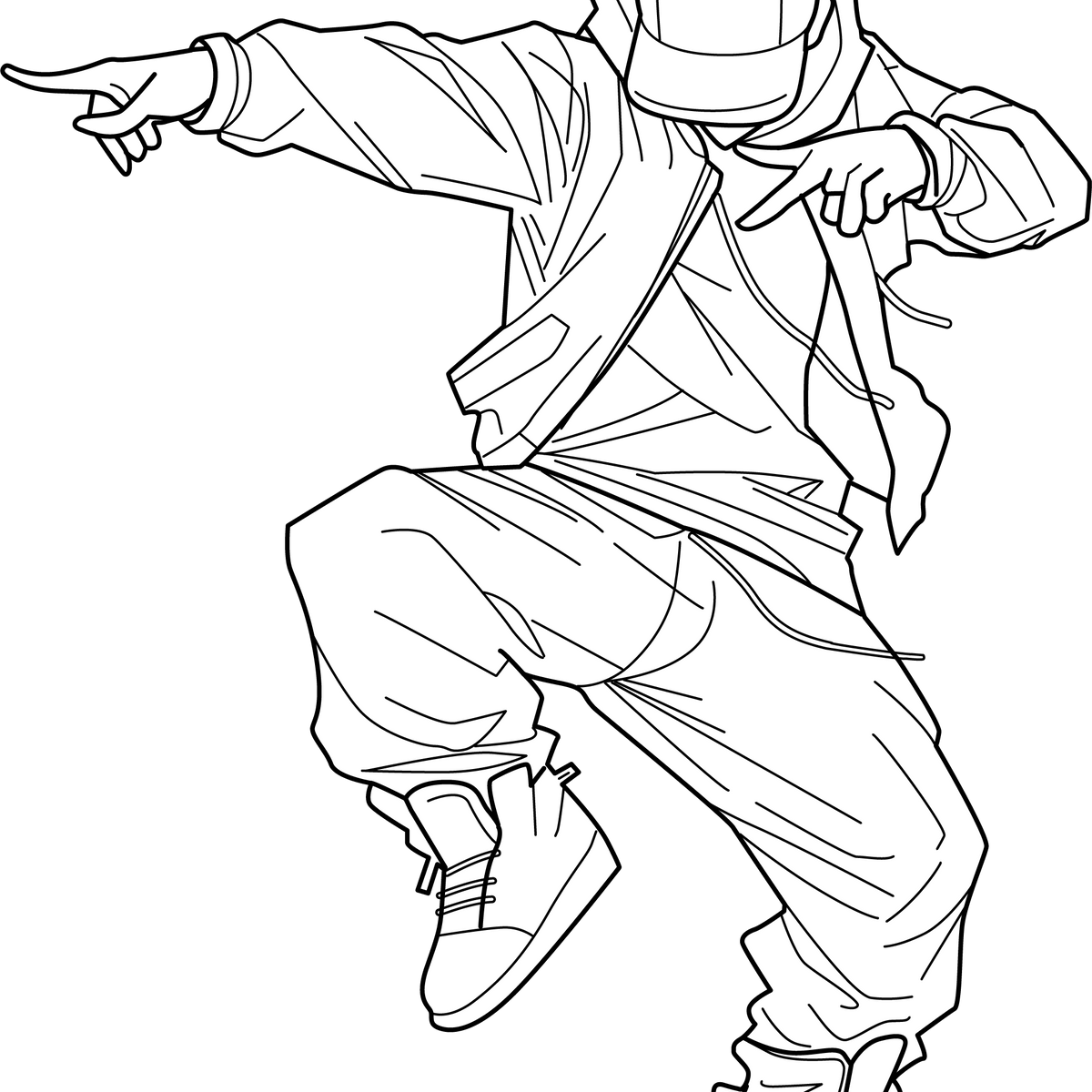 hip hop dancing coloring pages