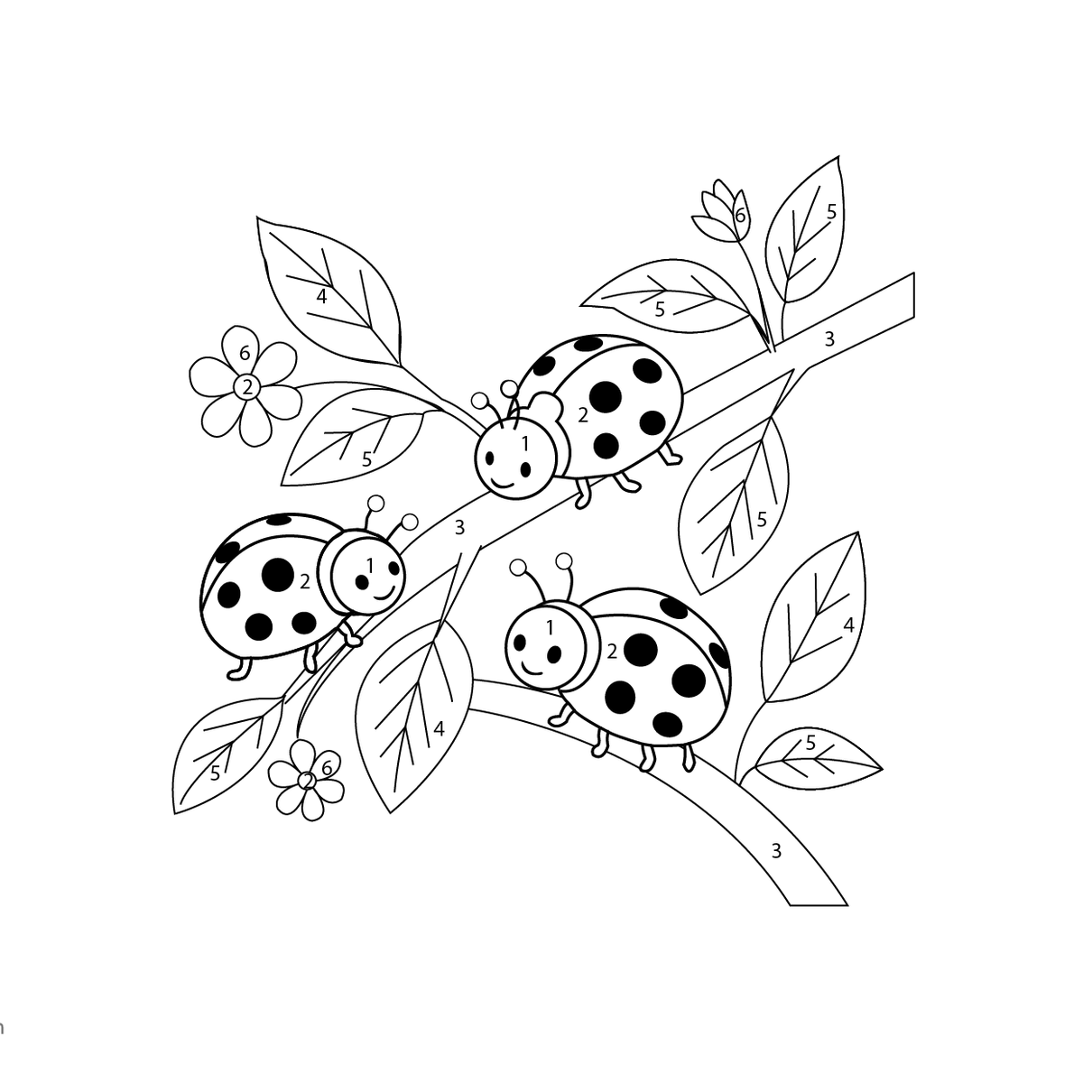 Ladybug Color by Number | Fun Insect Coloring Activity Sheet