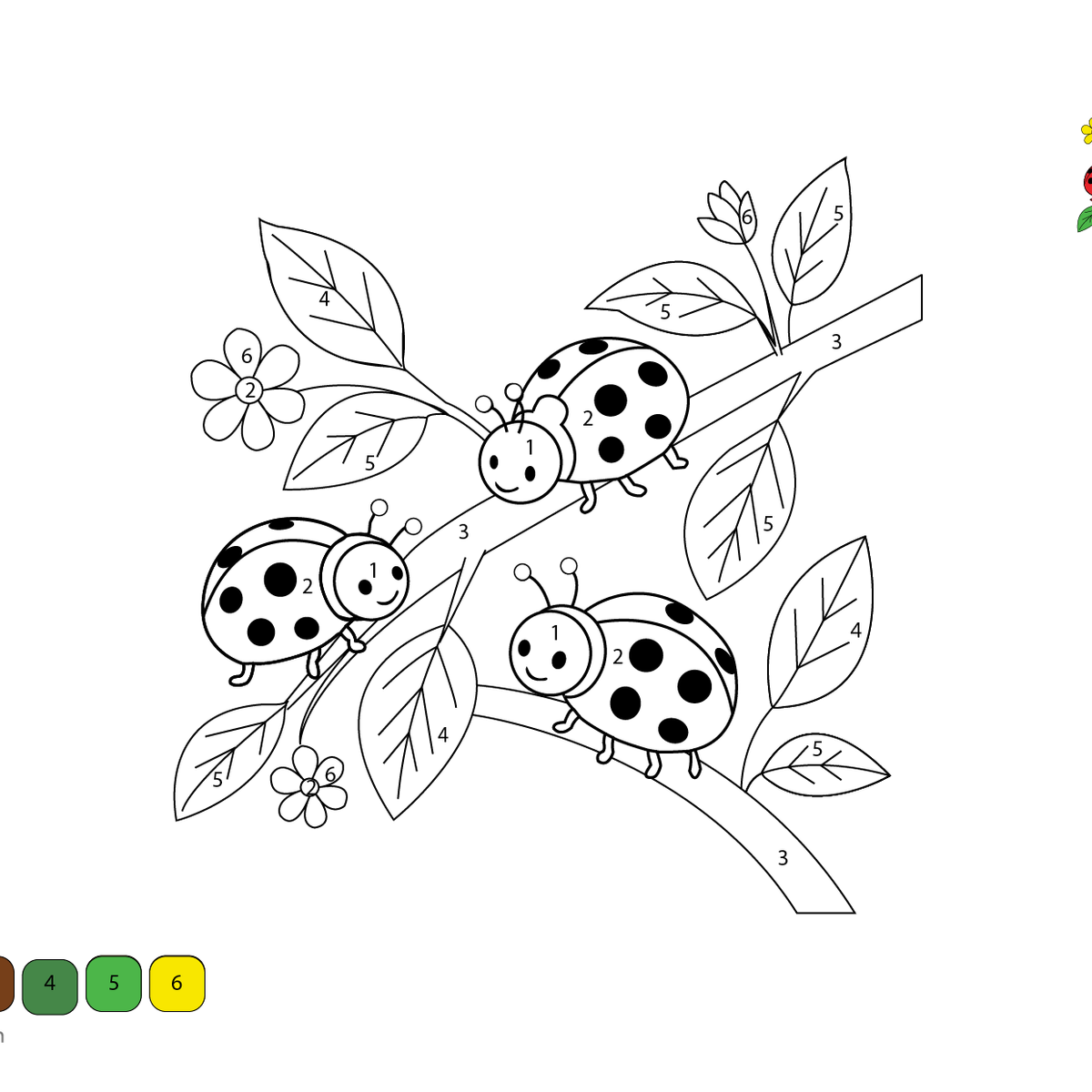 Ladybug Color by Number | Fun Insect Coloring Activity Sheet