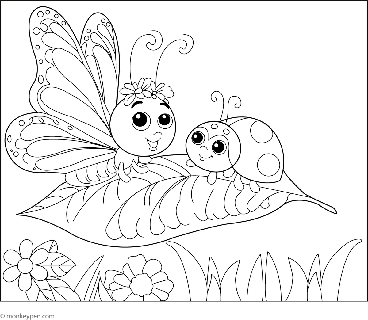 butterfly printable coloring pages for kids