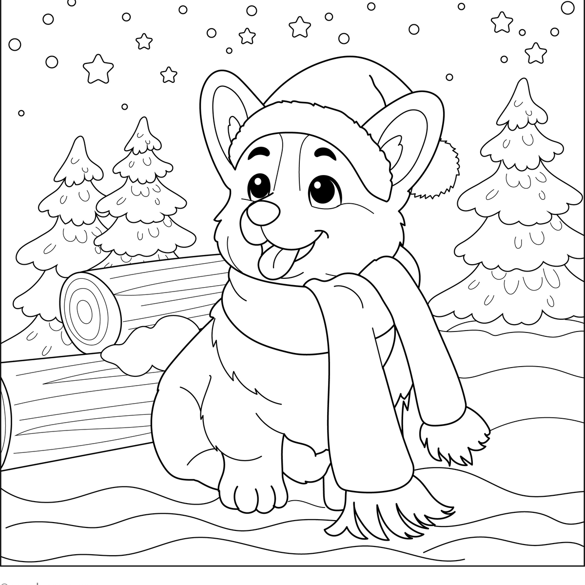 corgi colouring printable