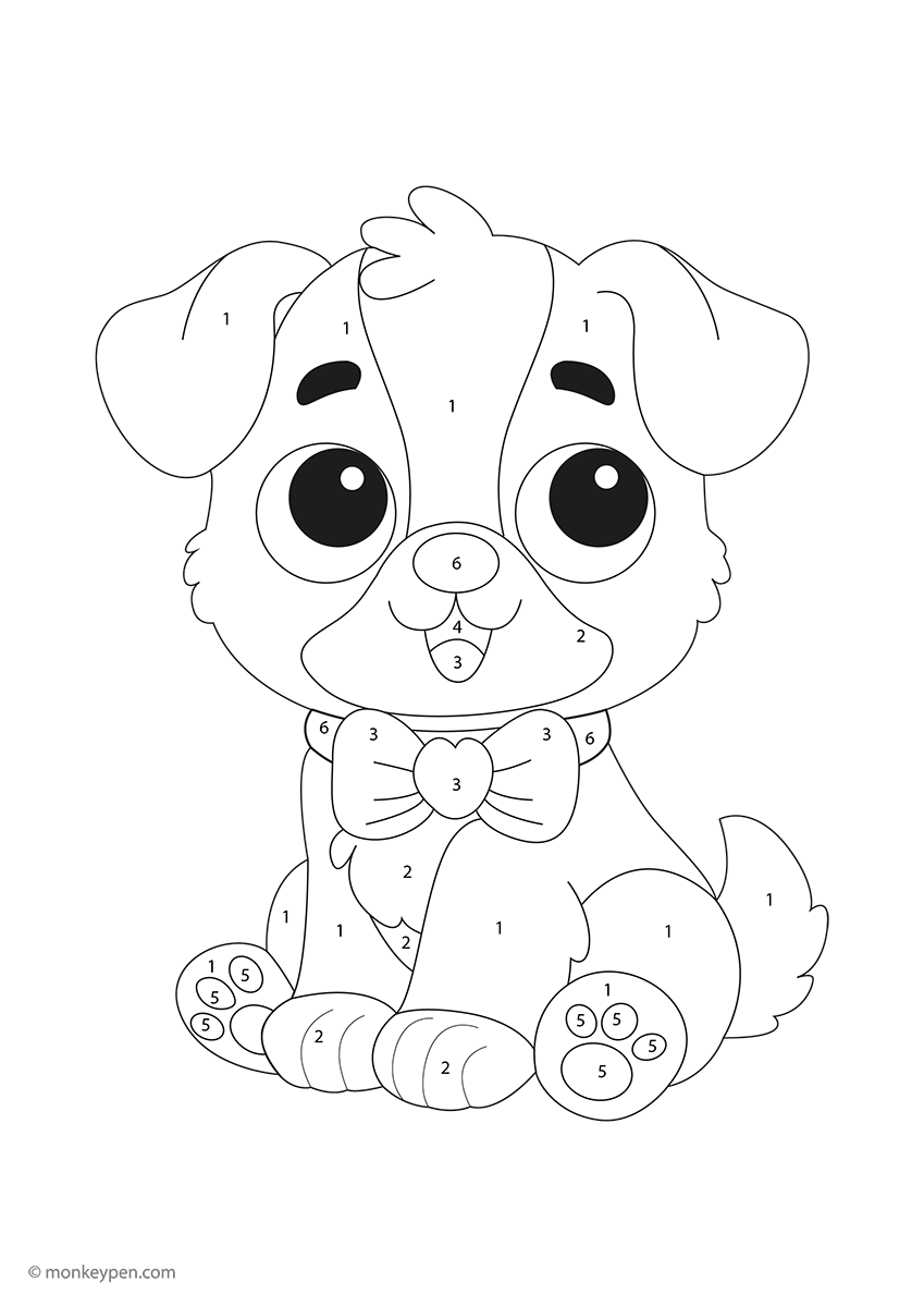 Puppy Color by Number – Downloadable Activity Sheets PDF