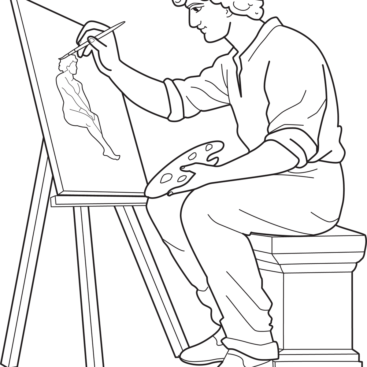 Artist Coloring Page