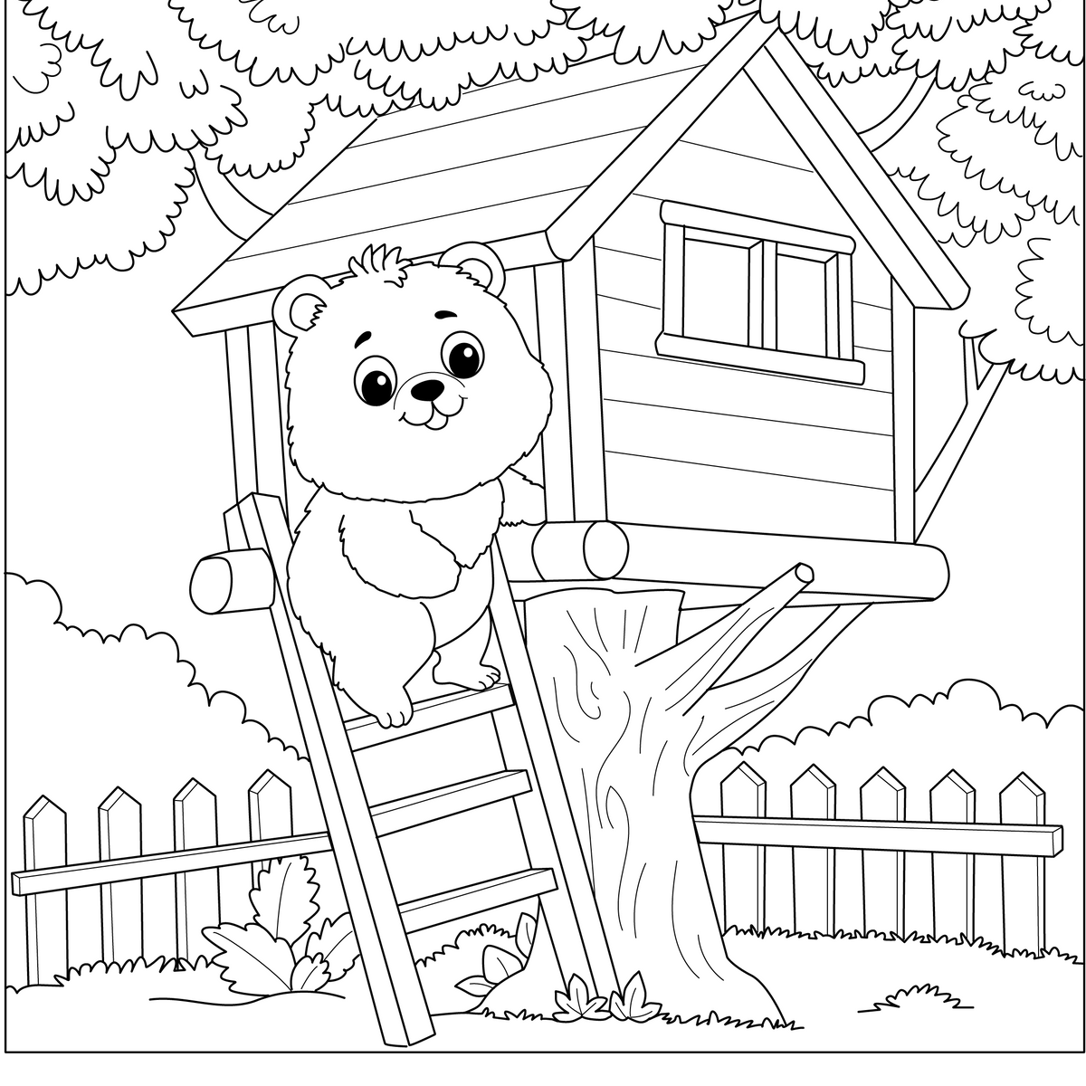 tree house coloring sheet