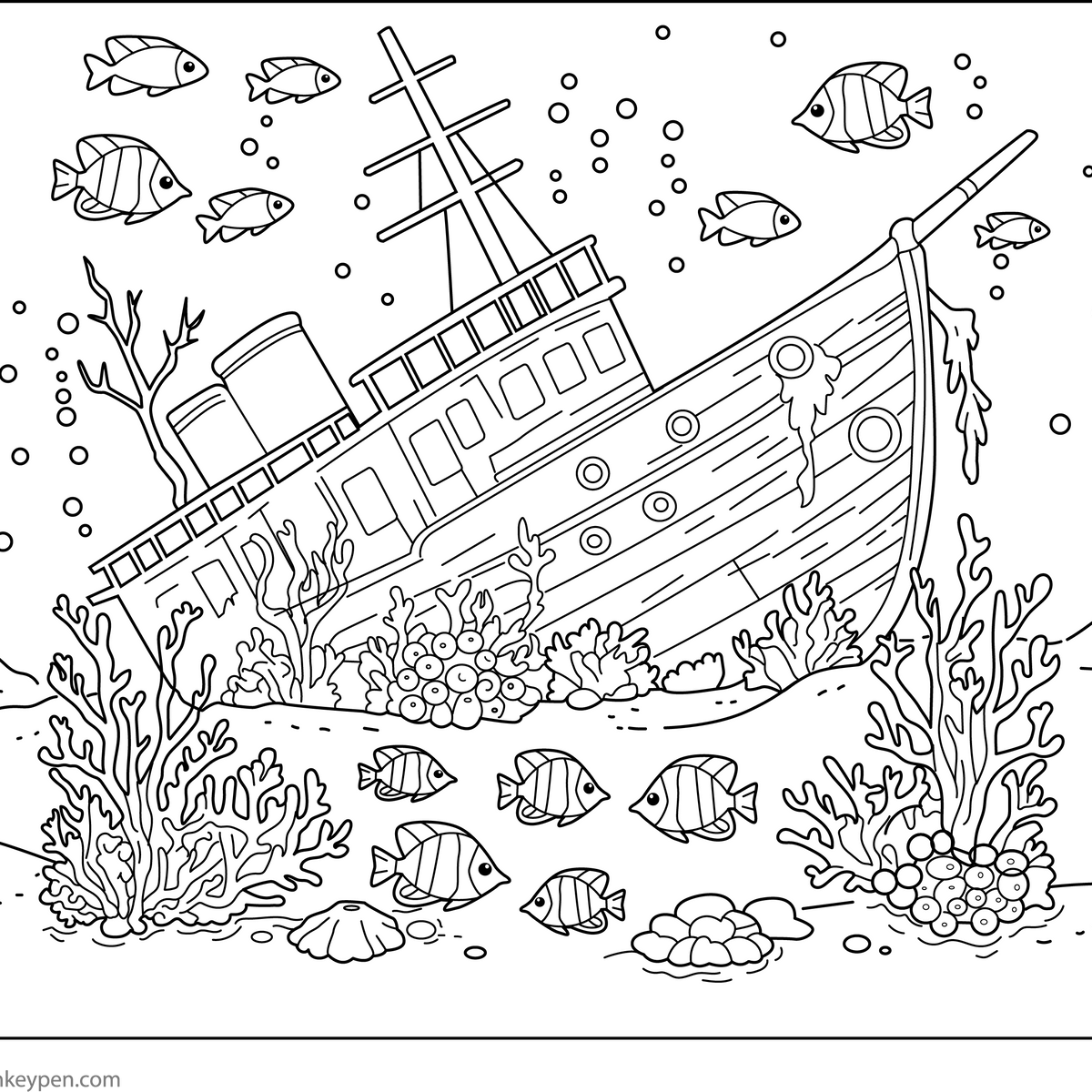 sunken treasure coloring page