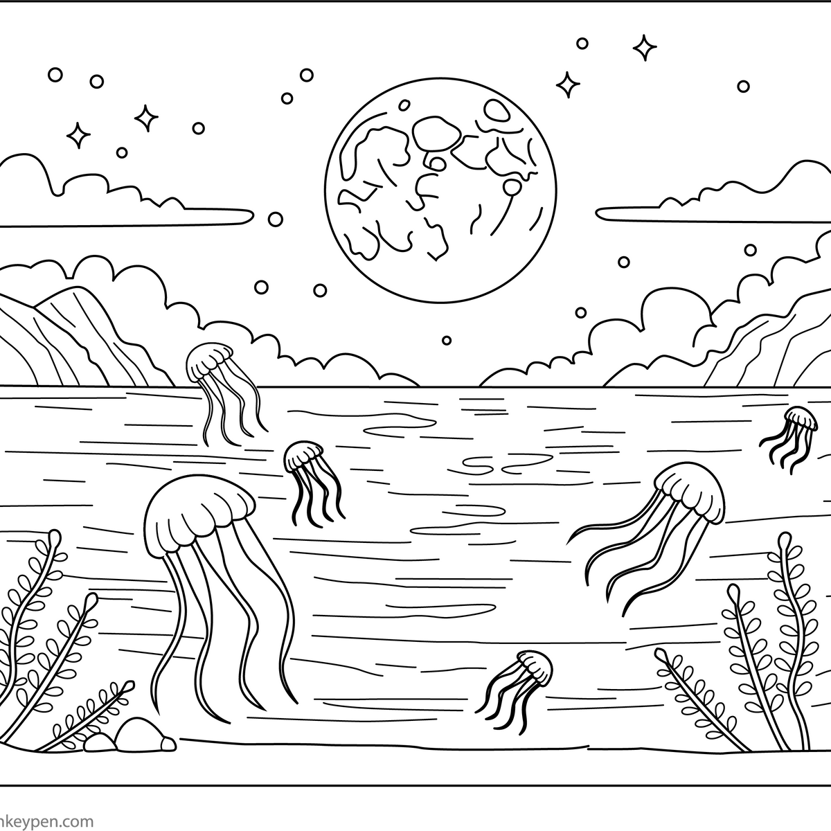 sky coloring pages for kids