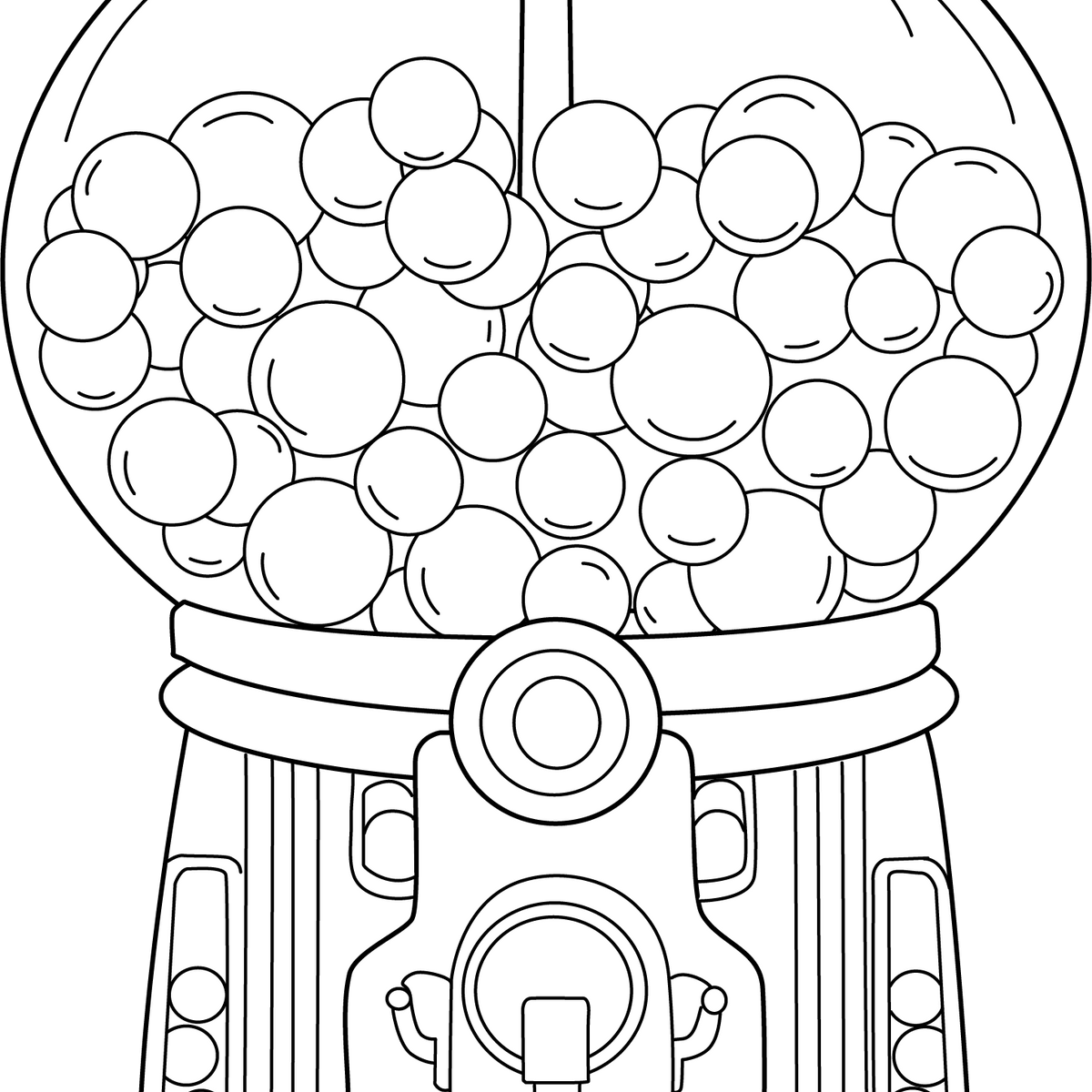 bubble gum machine coloring sheet