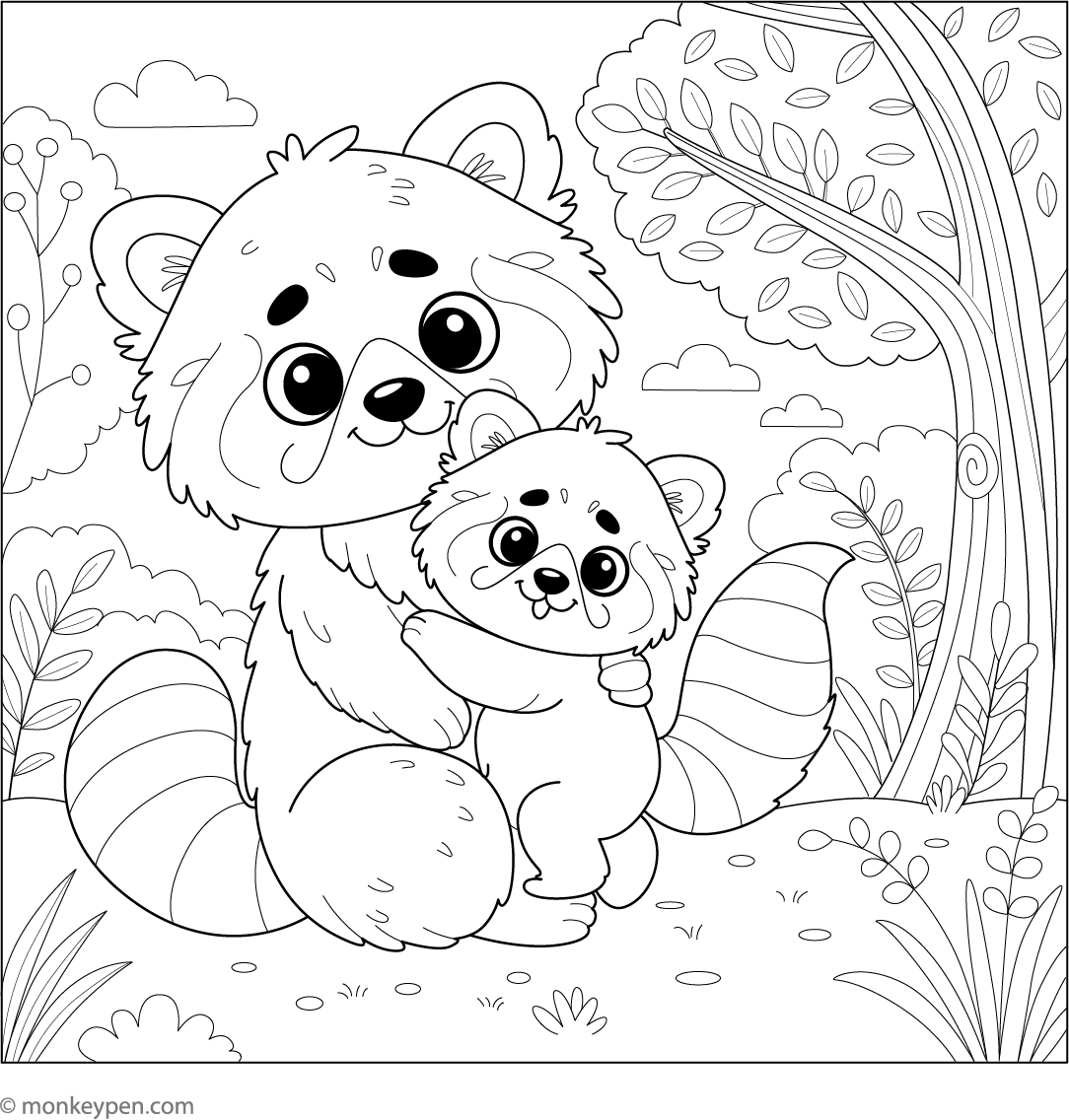 Red Panda Coloring Book – Free Printable PDF for Kids Fun