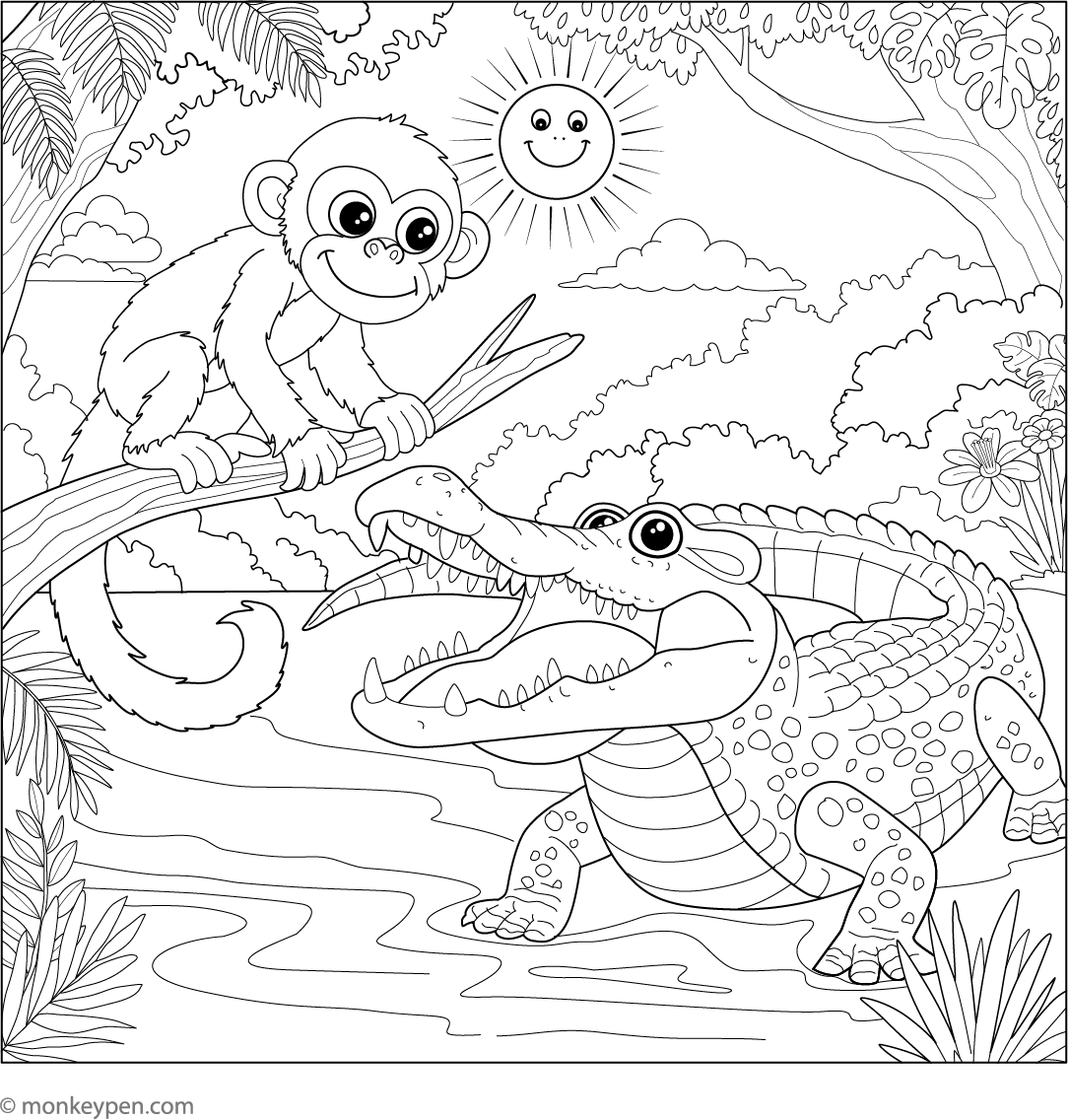 Crocodile Coloring Book - Creative Fun with Free Coloring Pages